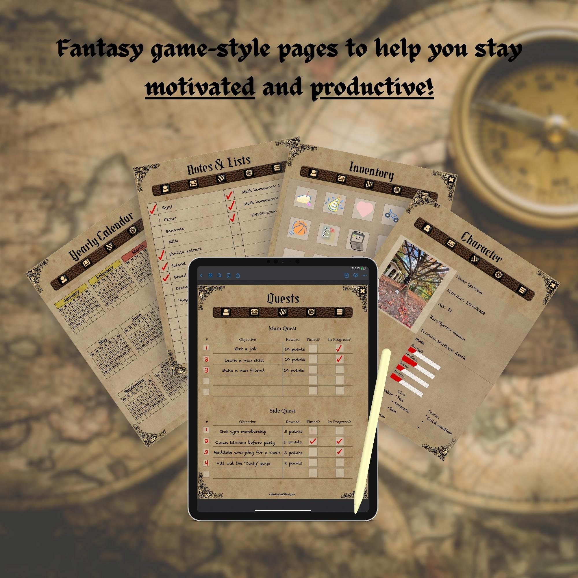 2024 Fantasy Game Planner, Digital Planner, Motivational Planner ...