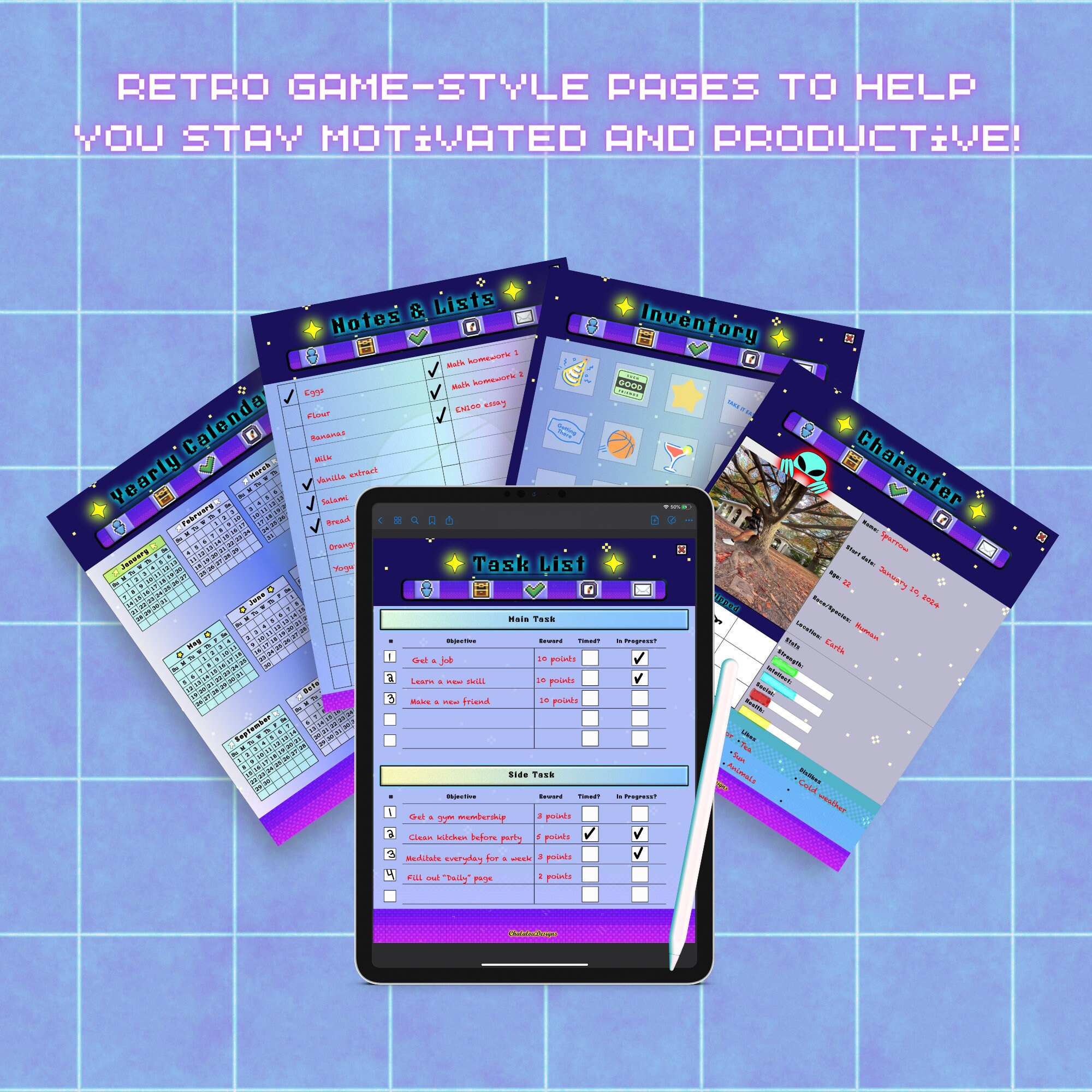 2024 Retro Game Planner, Digital Planner, Motivational Planner ...