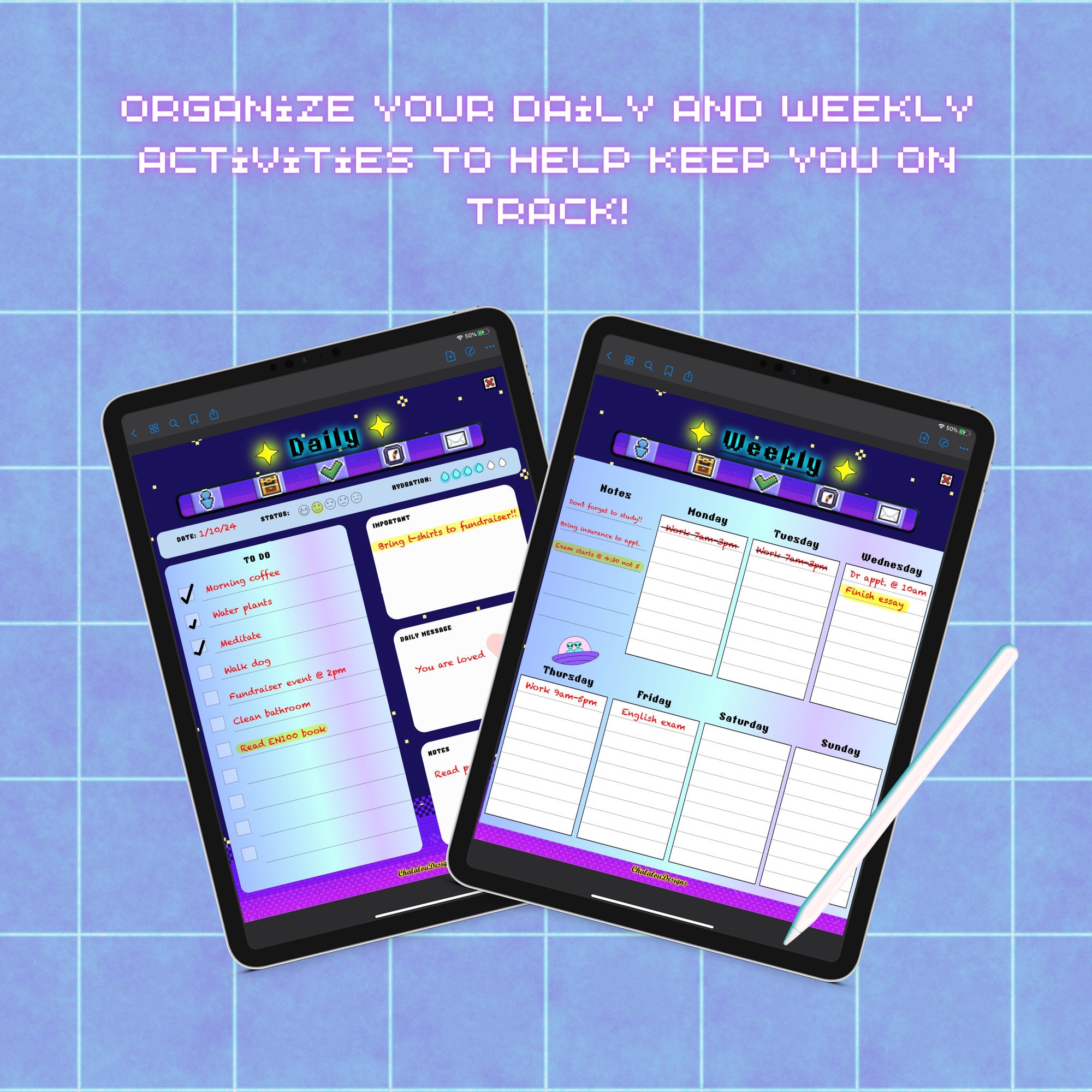 2024 Retro Game Planner, Digital Planner, Motivational Planner ...