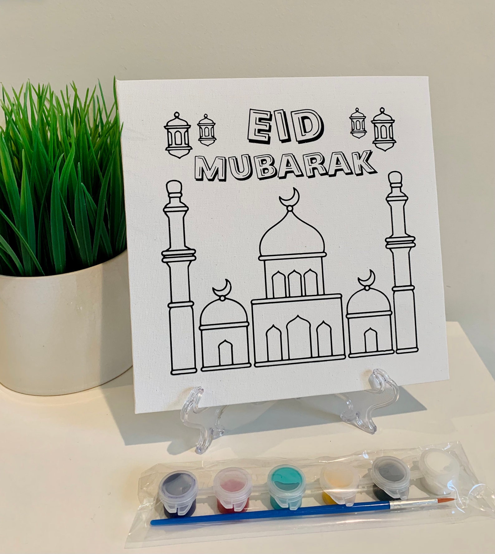 Ramadan Eid Canvas Panel Coloring Activity for Kids,eid Kids Activities ...