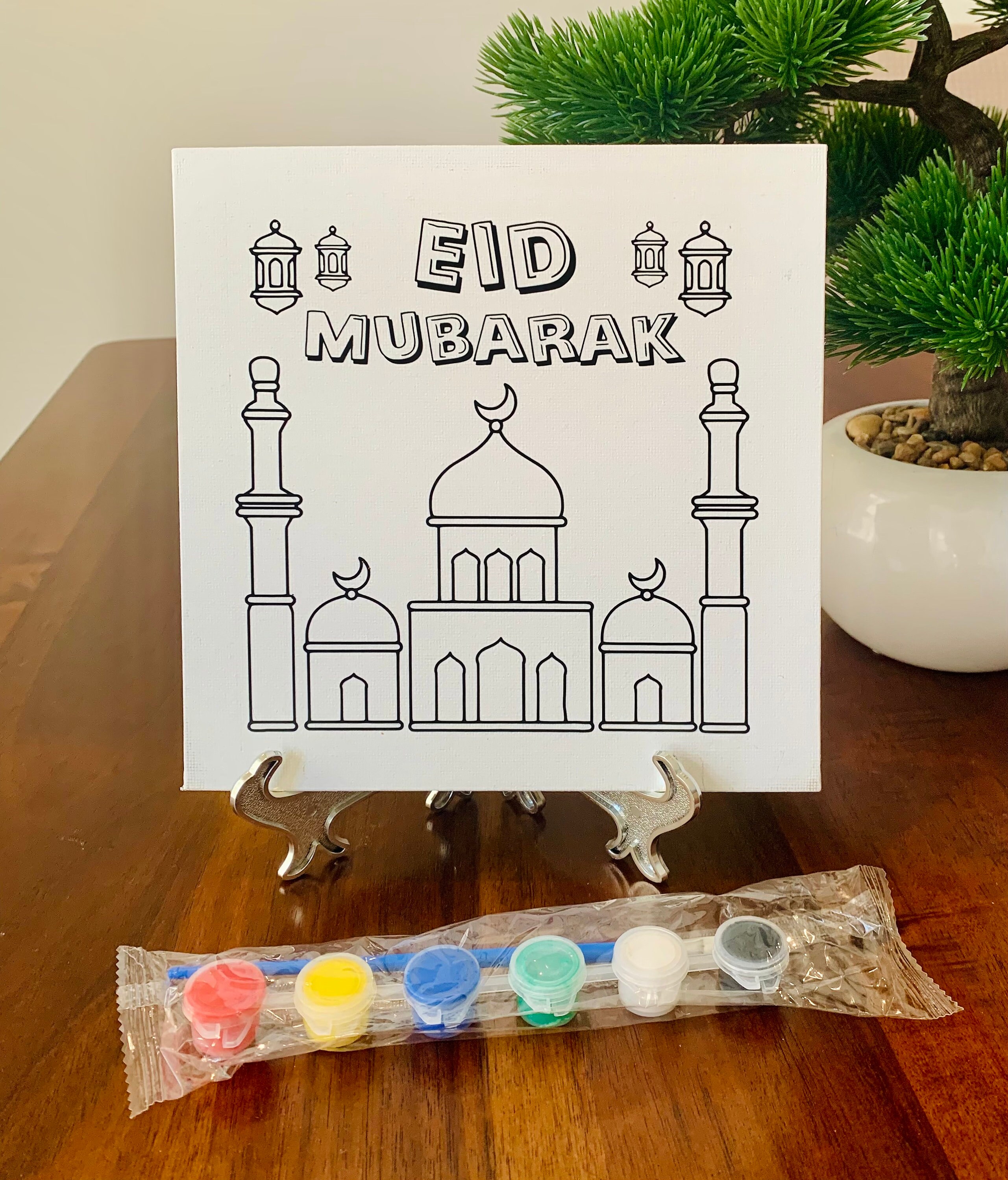 Ramadan Eid Canvas Panel Coloring Activity for Kids,eid Kids Activities ...