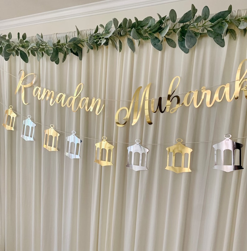 Ramadan Mubarak Banner, Ramadan/eid Party Decorations, Islamic Eid ...
