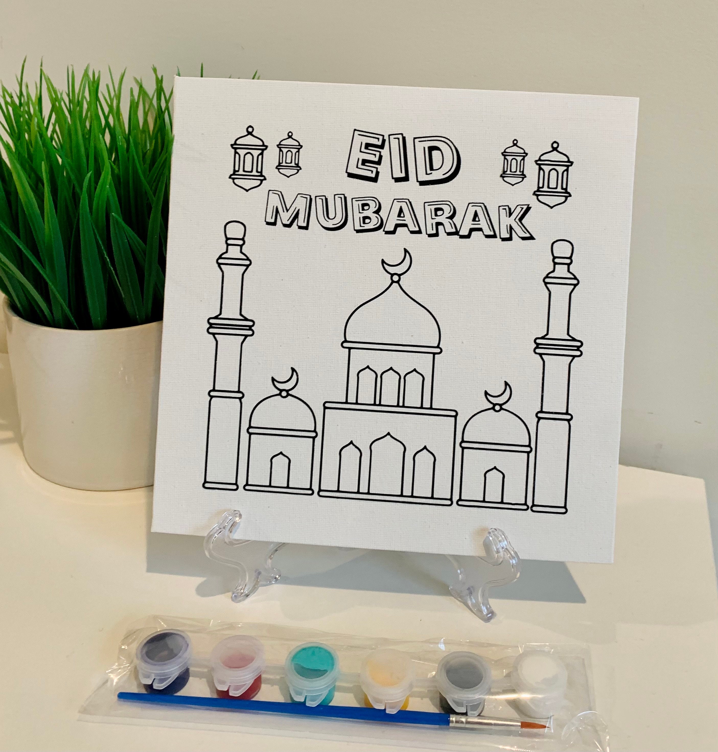 Ramadan Eid Canvas Panel Coloring Activity for Kids,eid Kids Activities ...