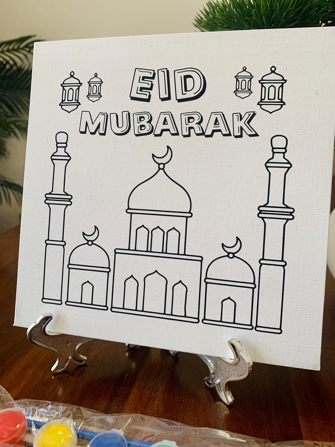 Ramadan Eid Canvas Panel Coloring Activity for Kids,eid Kids Activities ...