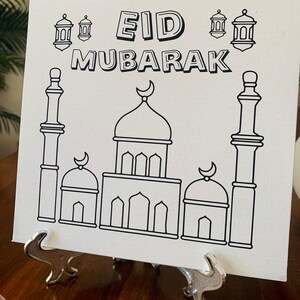 Ramadan Eid Canvas Panel Coloring Activity for Kids,eid Kids Activities ...