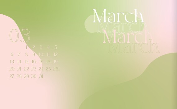 Desktop Wallpaper Calendar March-december 2022 | Etsy