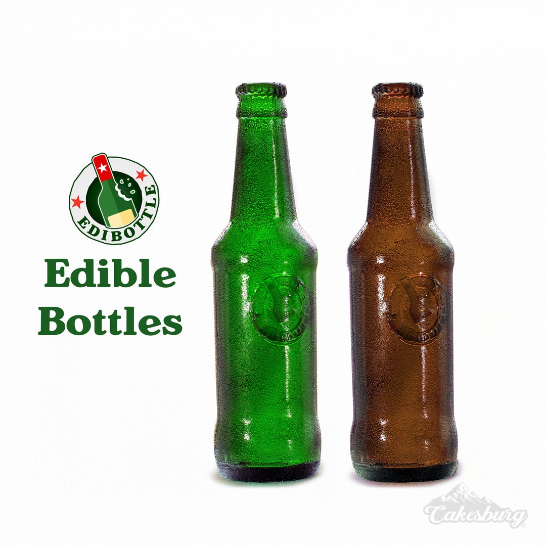 Plain Edible Full Size Brown Beer Bottle Cake Topper - Etsy