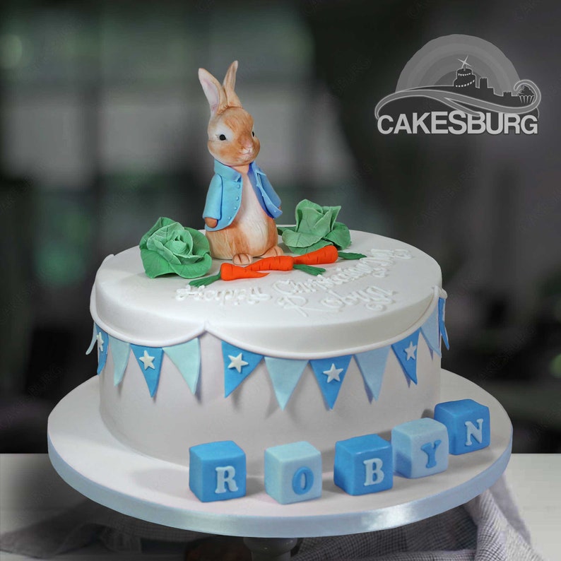 Edible Fondant Peter Rabbit Cake Topper - Etsy