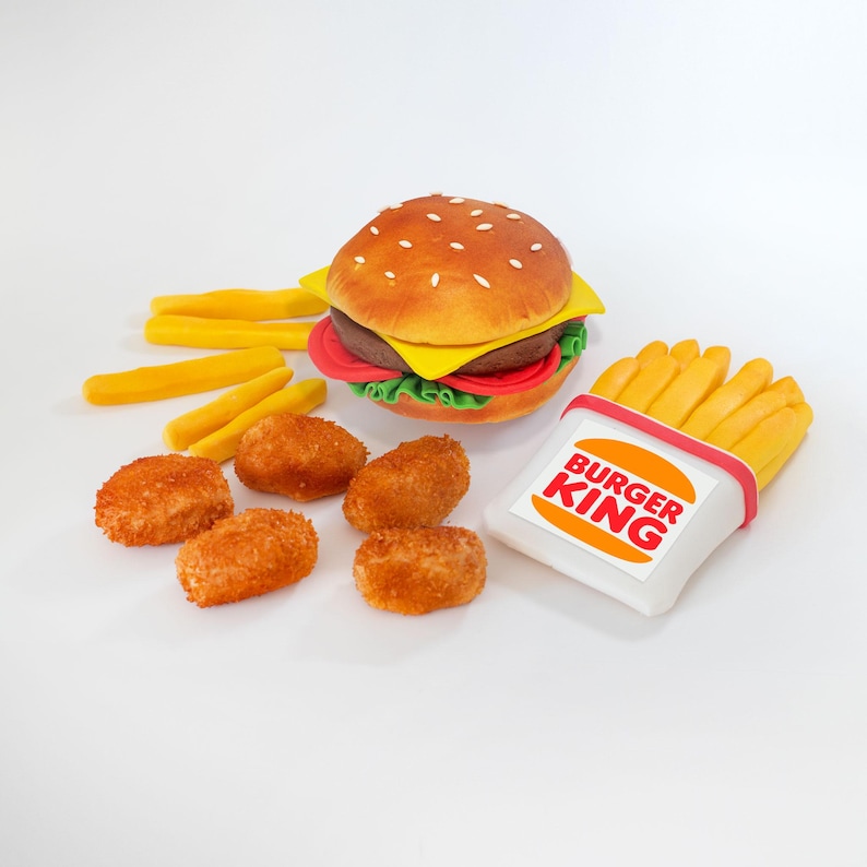 Edible Personalised Fondant 3D Burger Menu Cake Toppers - Etsy