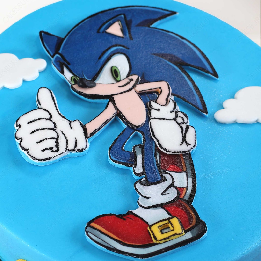 Edible Fondant Large Sonic the Hedgehog Cake Topper - Etsy