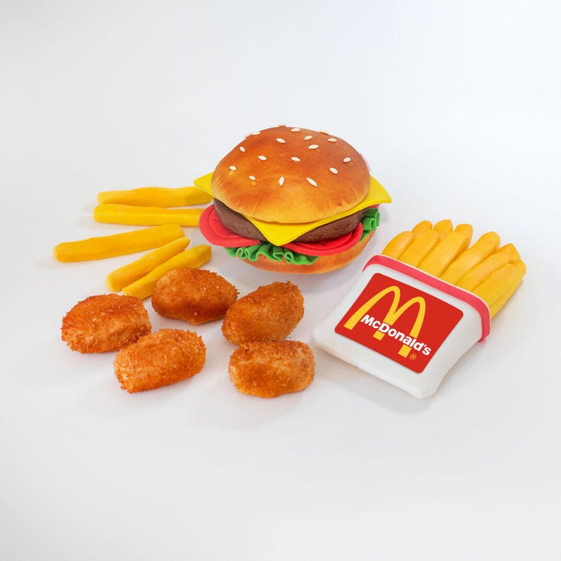 Edible Personalised Fondant 3D Burger Menu Cake Toppers - Etsy