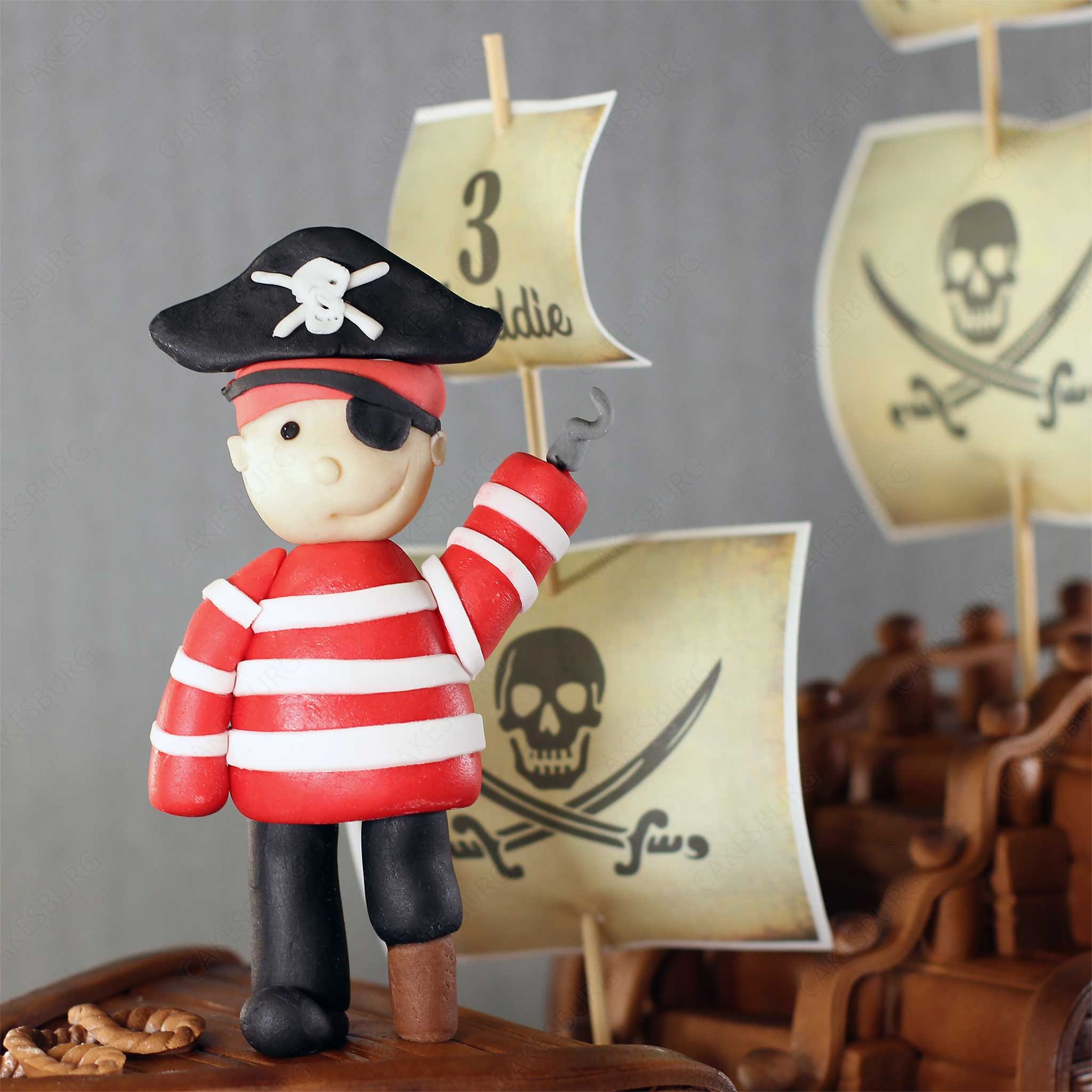 Edible Fondant Pirate Cake Topper - Etsy