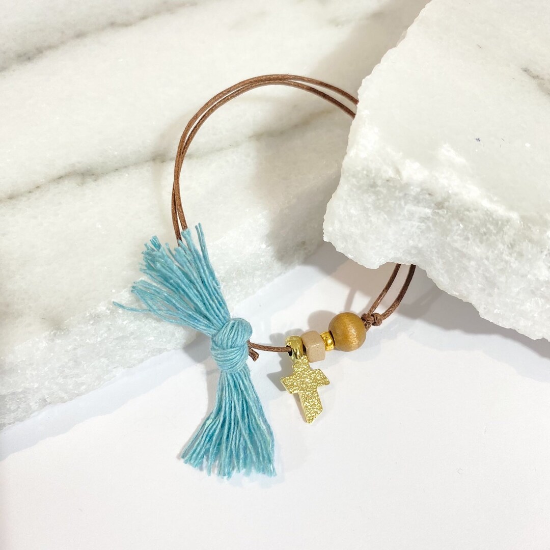 Witness Pin Bracelet Martirika Greek Orthodox Baptism Blue Brown Gold ...