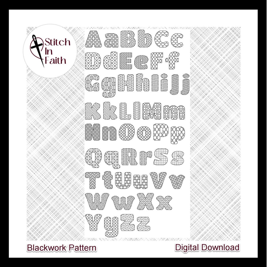 Blackwork Alphabet > Blackwork Pattern, Cross Stitch Pattern ...
