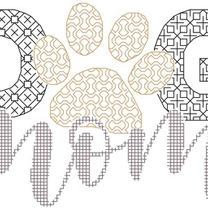 Dog Mom - Blackwork Pattern, Cross Stitch Pattern, Embroidery > Digital ...