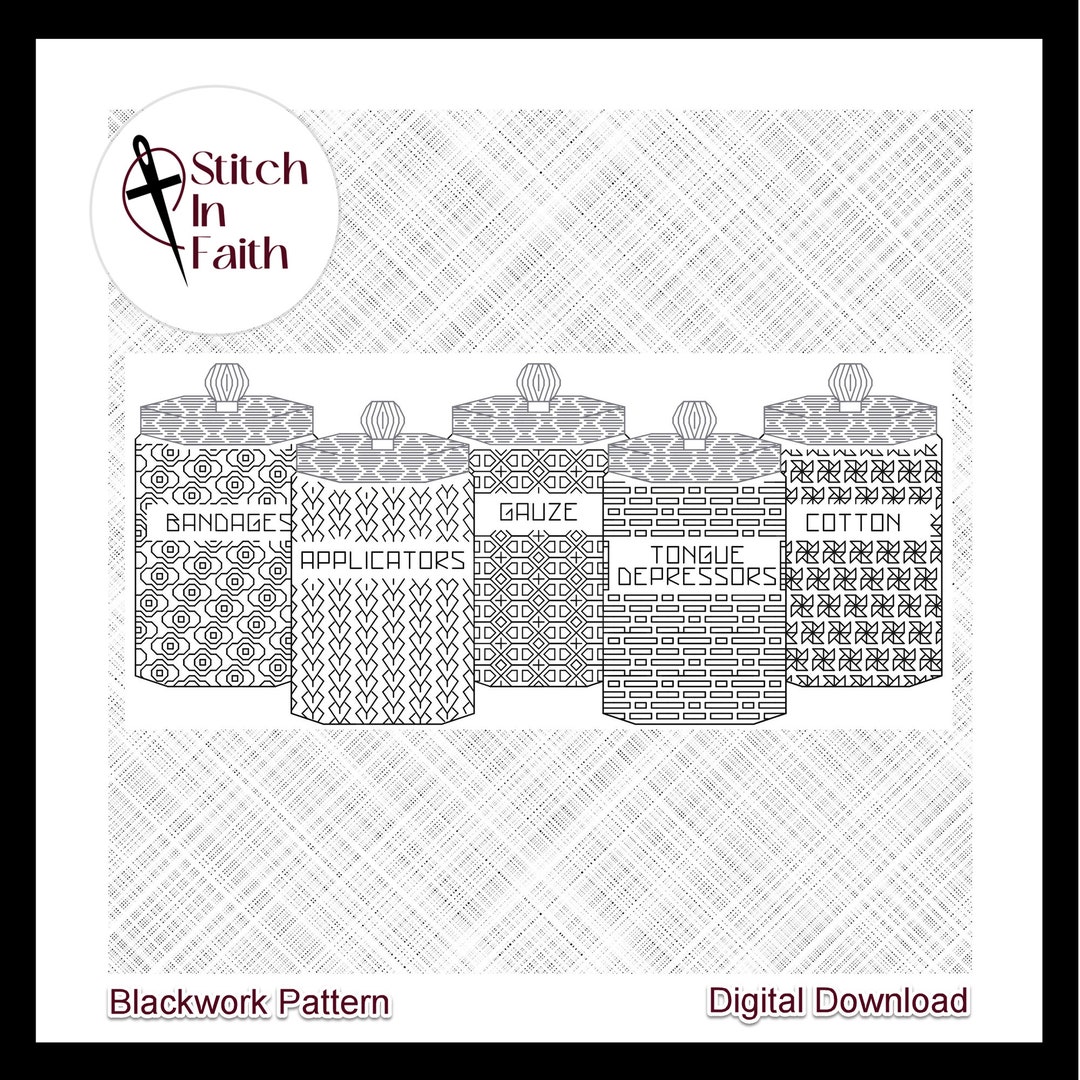 Doctor's Apothecary Jars > Blackwork Pattern, Cross Stitch Pattern ...