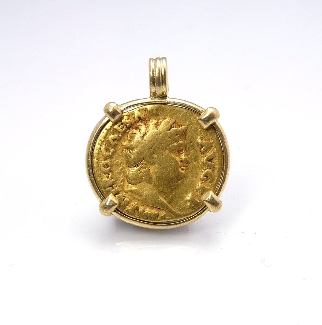 Roman Emperor ANCIENT Gold COIN PENDANT, Verified Antique Nero and ...