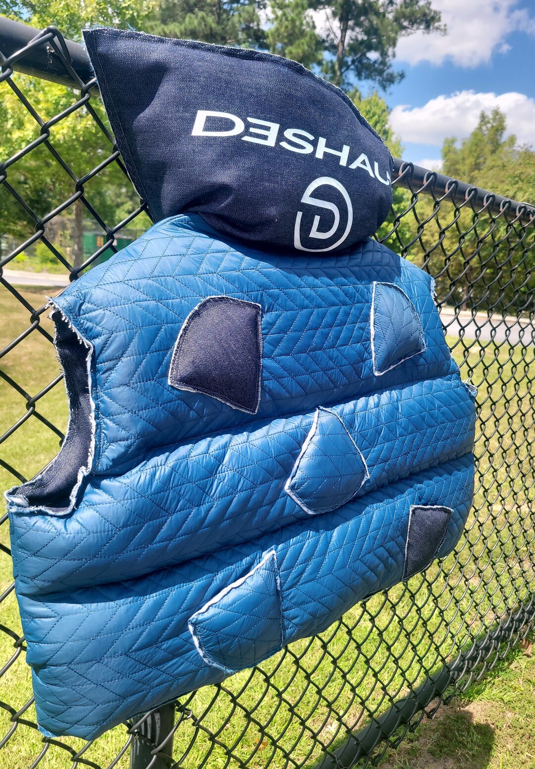 Last Forever Denim Diamond Puffer Vest - Etsy