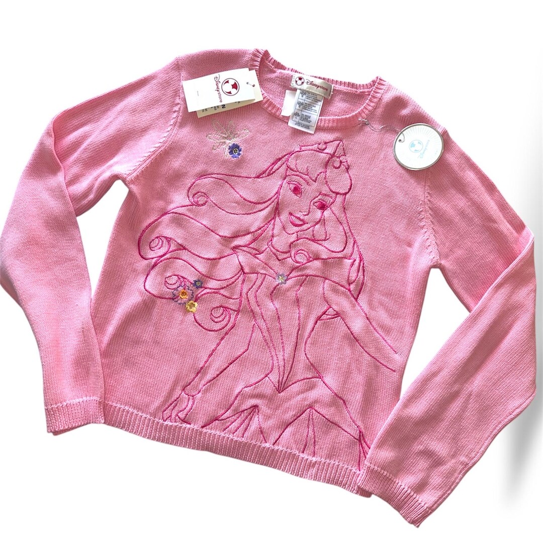Disney Princess Disney Store Y2K Sleeping Beauty Aurora Pink Sweater 10 ...