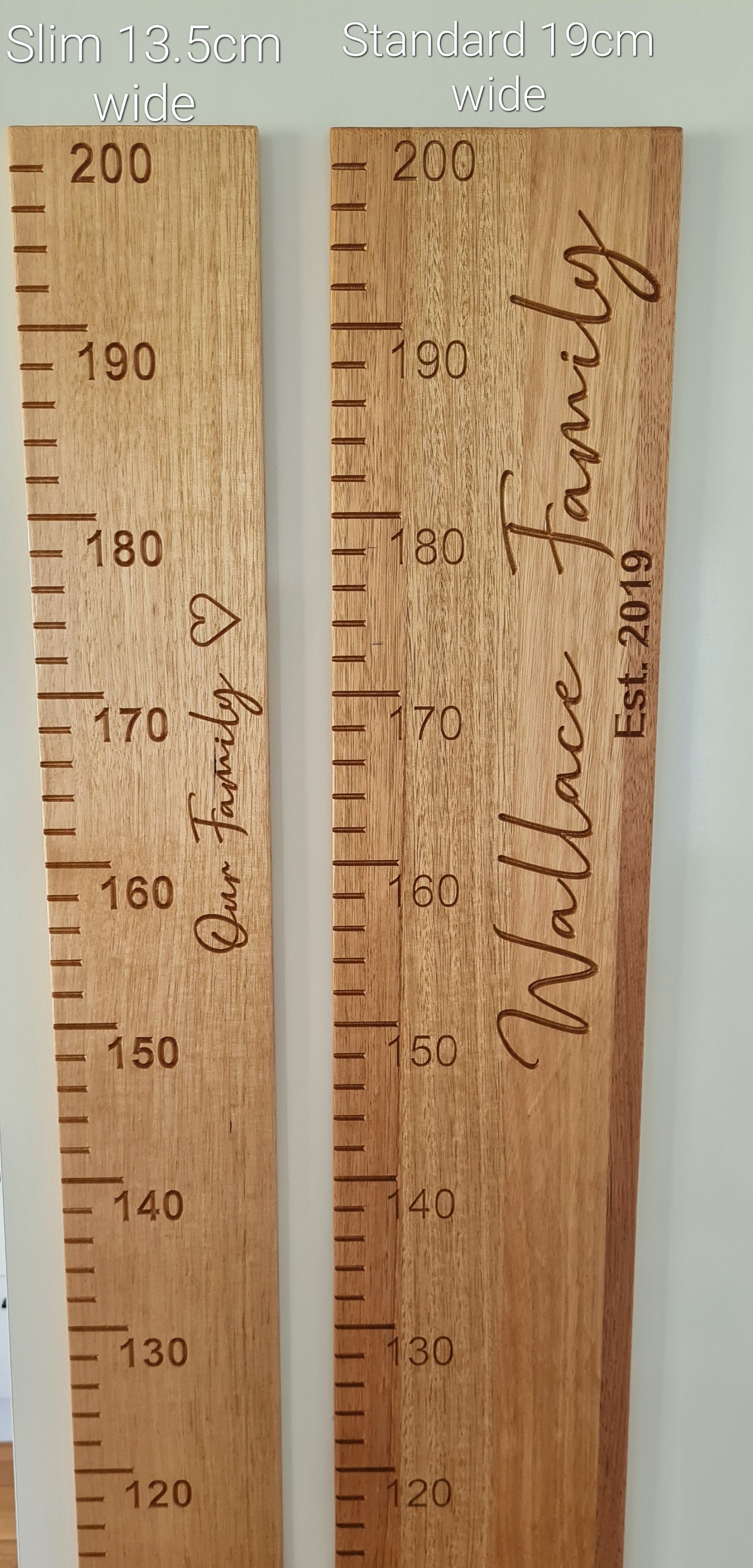 Wooden Height Chart Ruler Slim - Etsy Australia