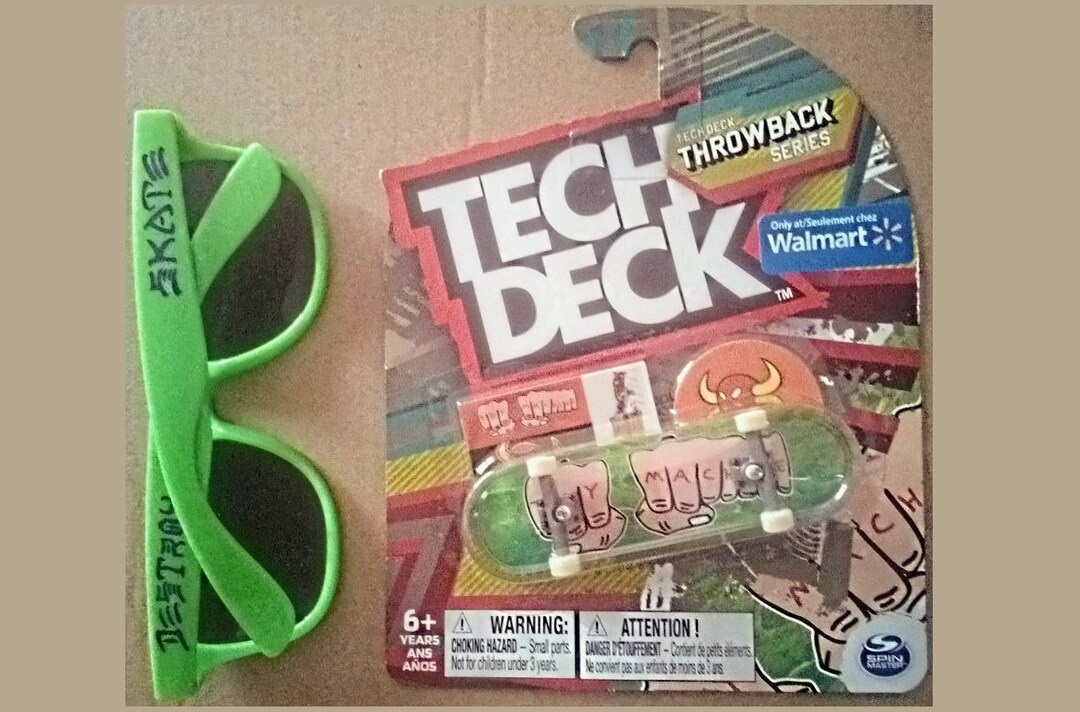 Vintage-classic Toy-machine Classic Knuckles Tech Deck Lime Green Skate-destroy Sunglasses - Etsy