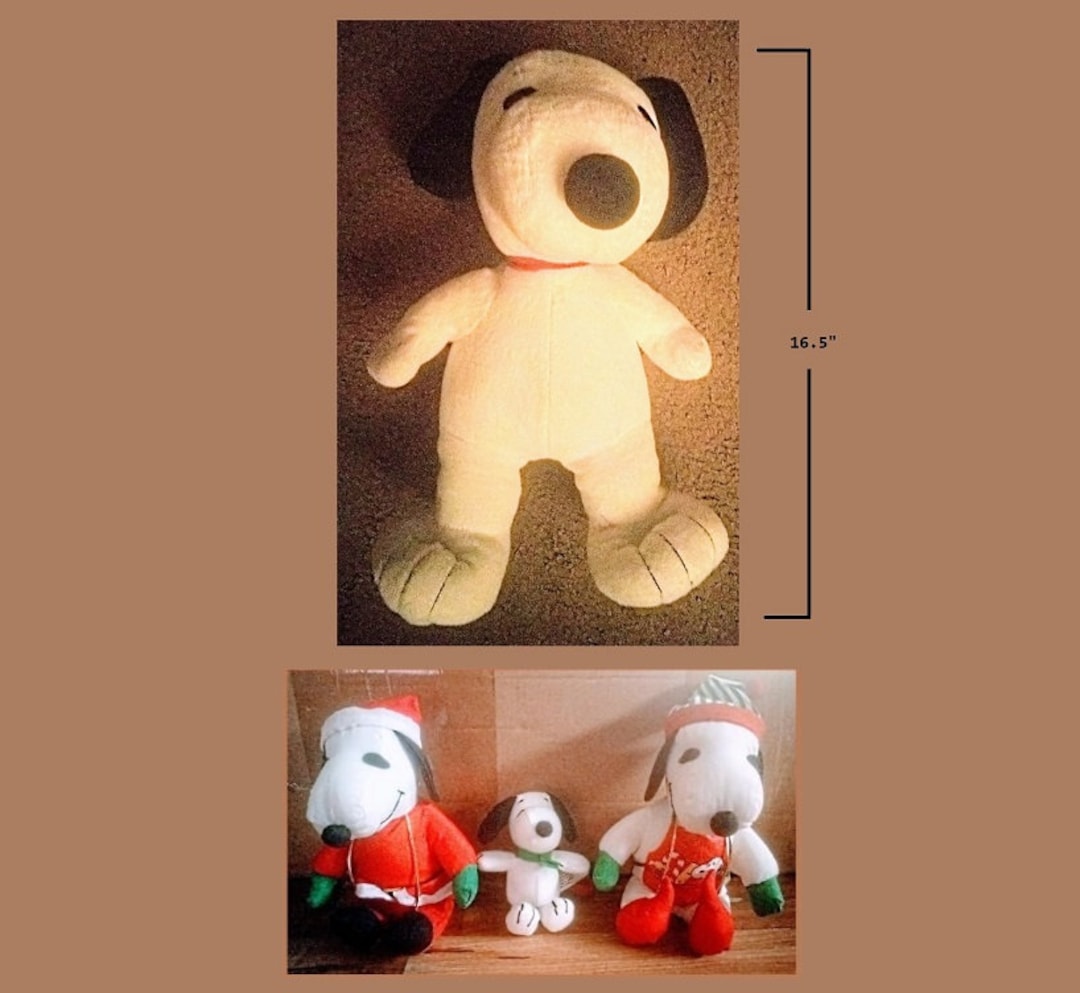 1 Large Vintage Peanuts Snoopy 3 Vintage Small Snoopy Peanuts Plushies ...