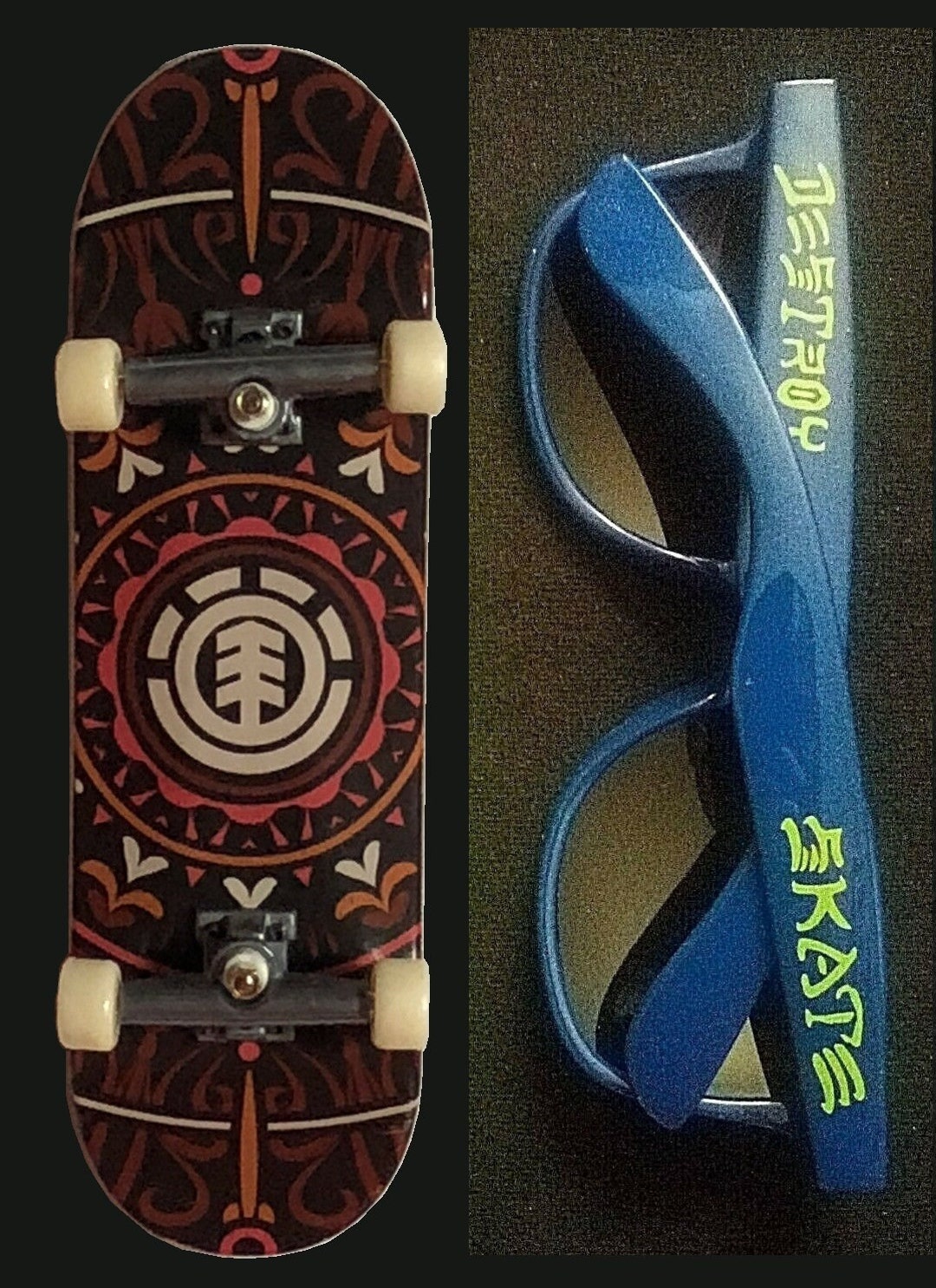 Vintage Element Tech Deck Skateboard Handmade Blue Thrasher S&D ...
