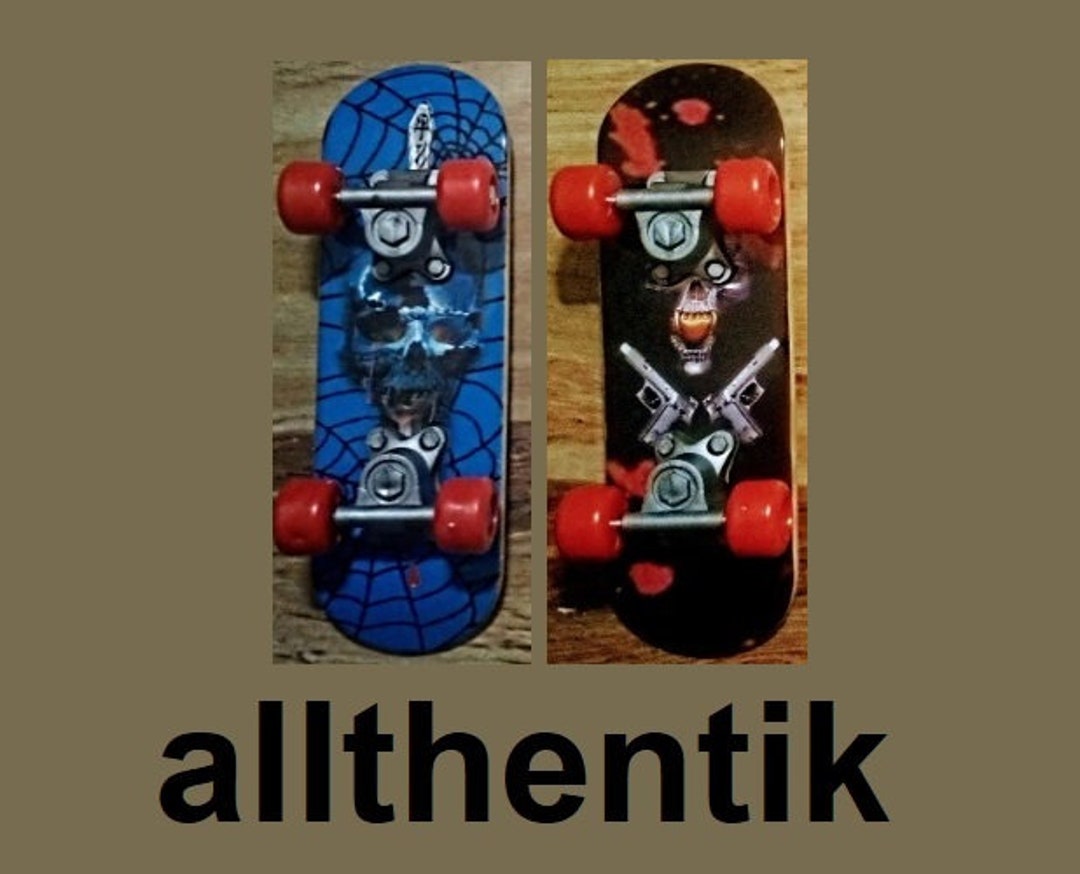 2 Handmade Easy-flip Handboard-fingerboard Skateboard Skull Art ...