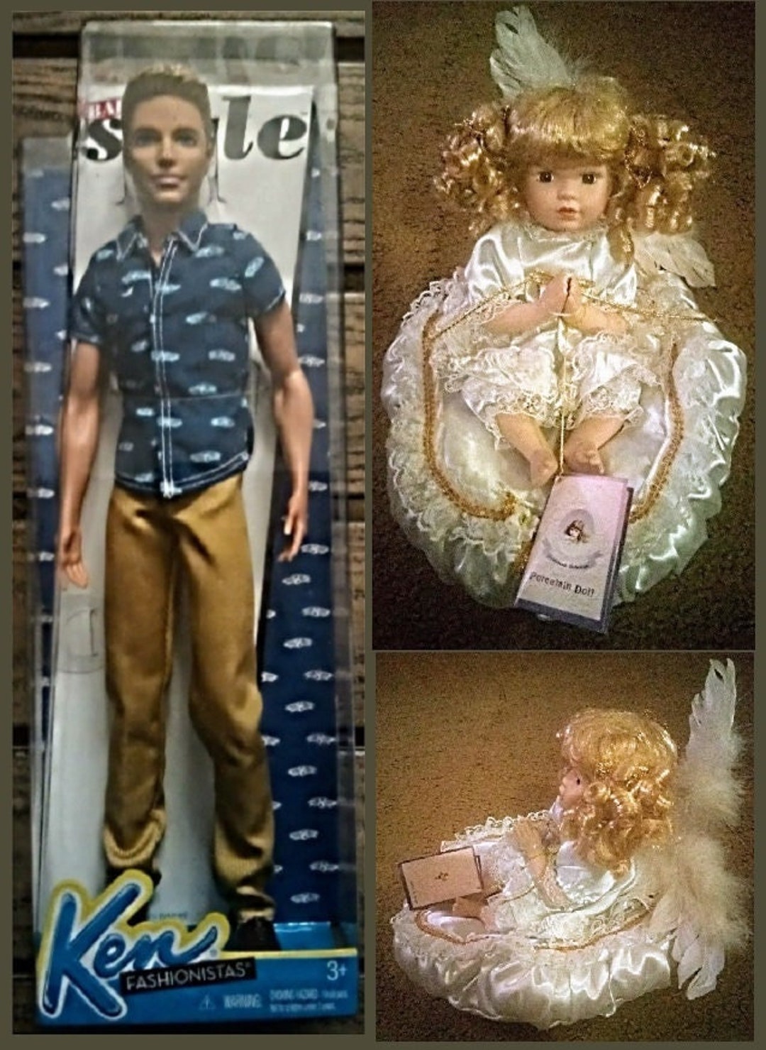 Vintage Sitting Annie Angel Goldenvale Porcelain Doll Fashionista ...
