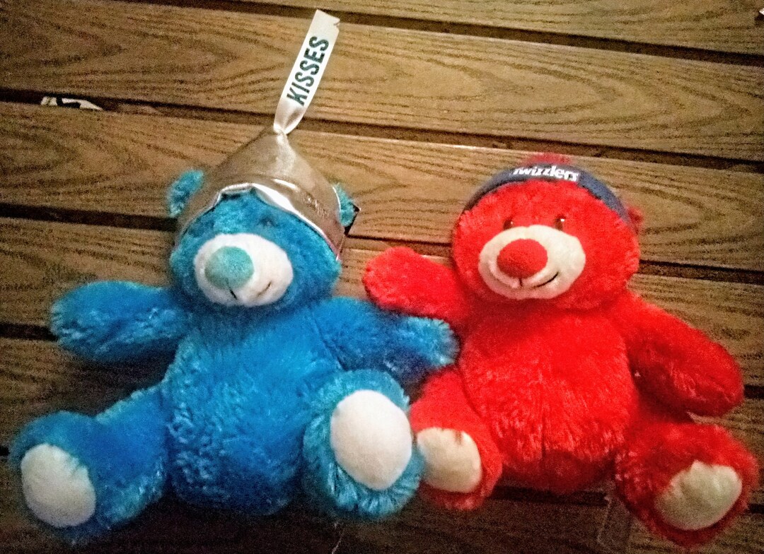 2 Vintage Plushies Stuffed Bears Animals Twizzlers & Hershey's Candy ...