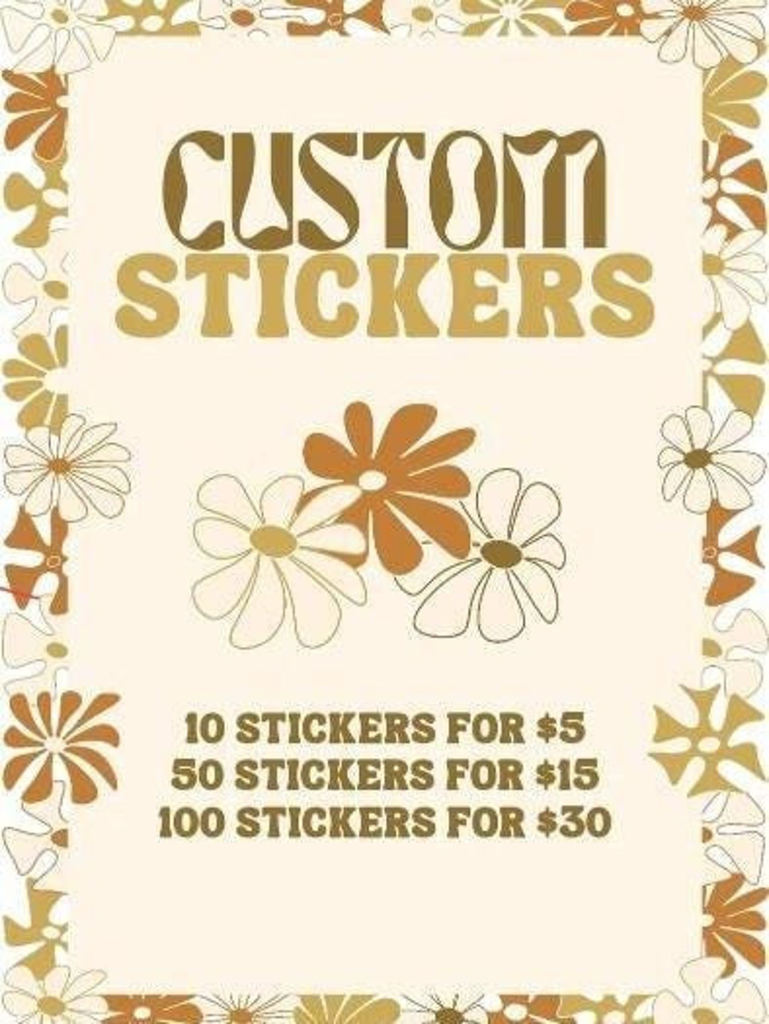 Custom Sticker Bundle (100) Handmade Preppy Girly Small Business ...