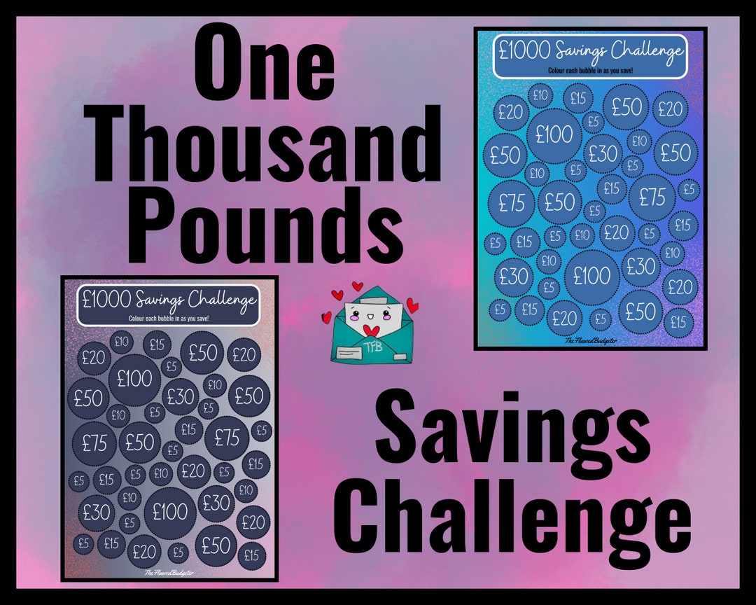One Thousand Pound Savings Challenge Laminated & Reusable - Etsy