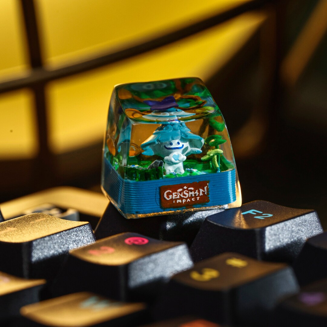 Genshin Impact Keycap, Genshin Impact Aranara Keycap, Blue Aranara ...