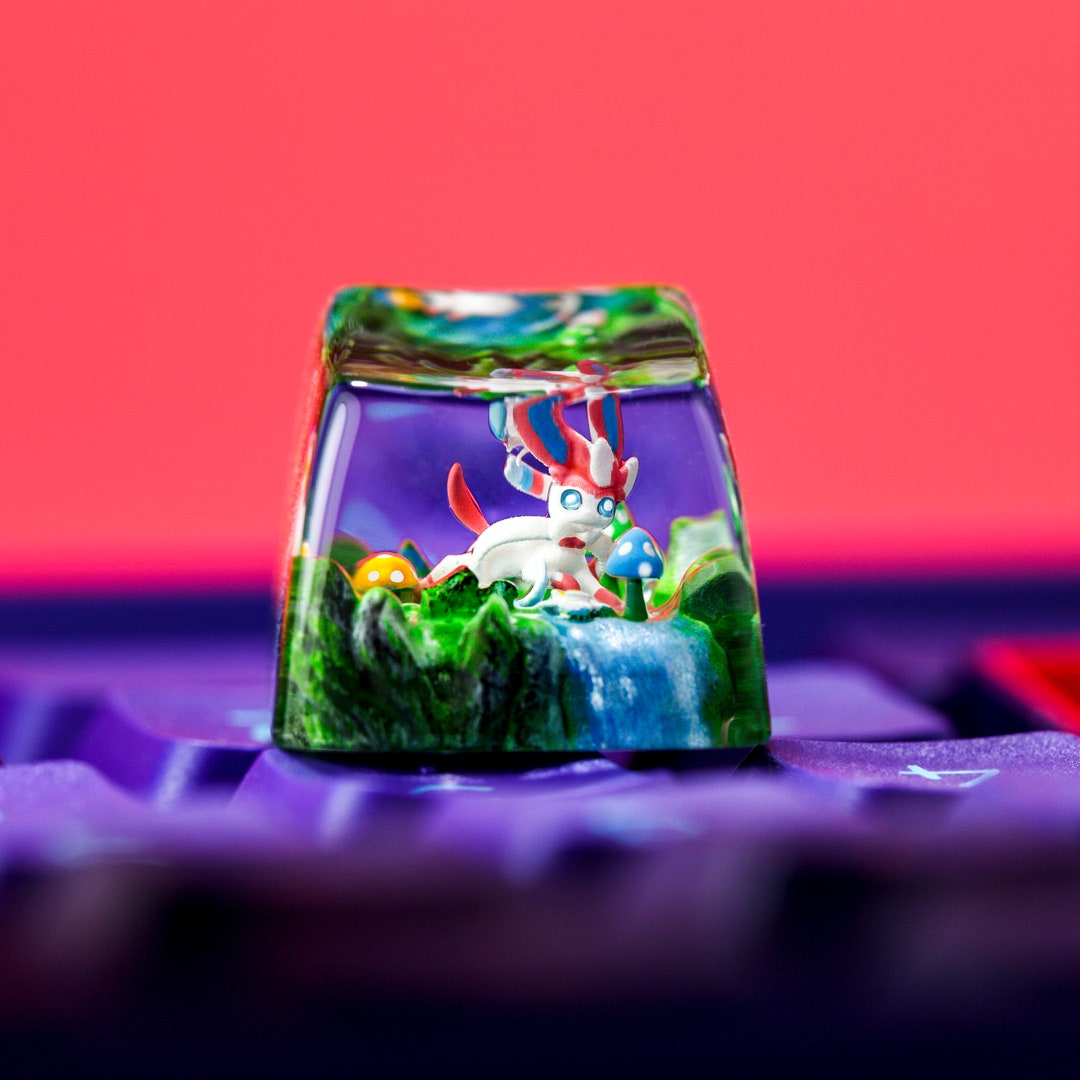 Sylveon Poke.mon Keycap, Poke.mon Artisan Keycap, Sylveon Evolution ...