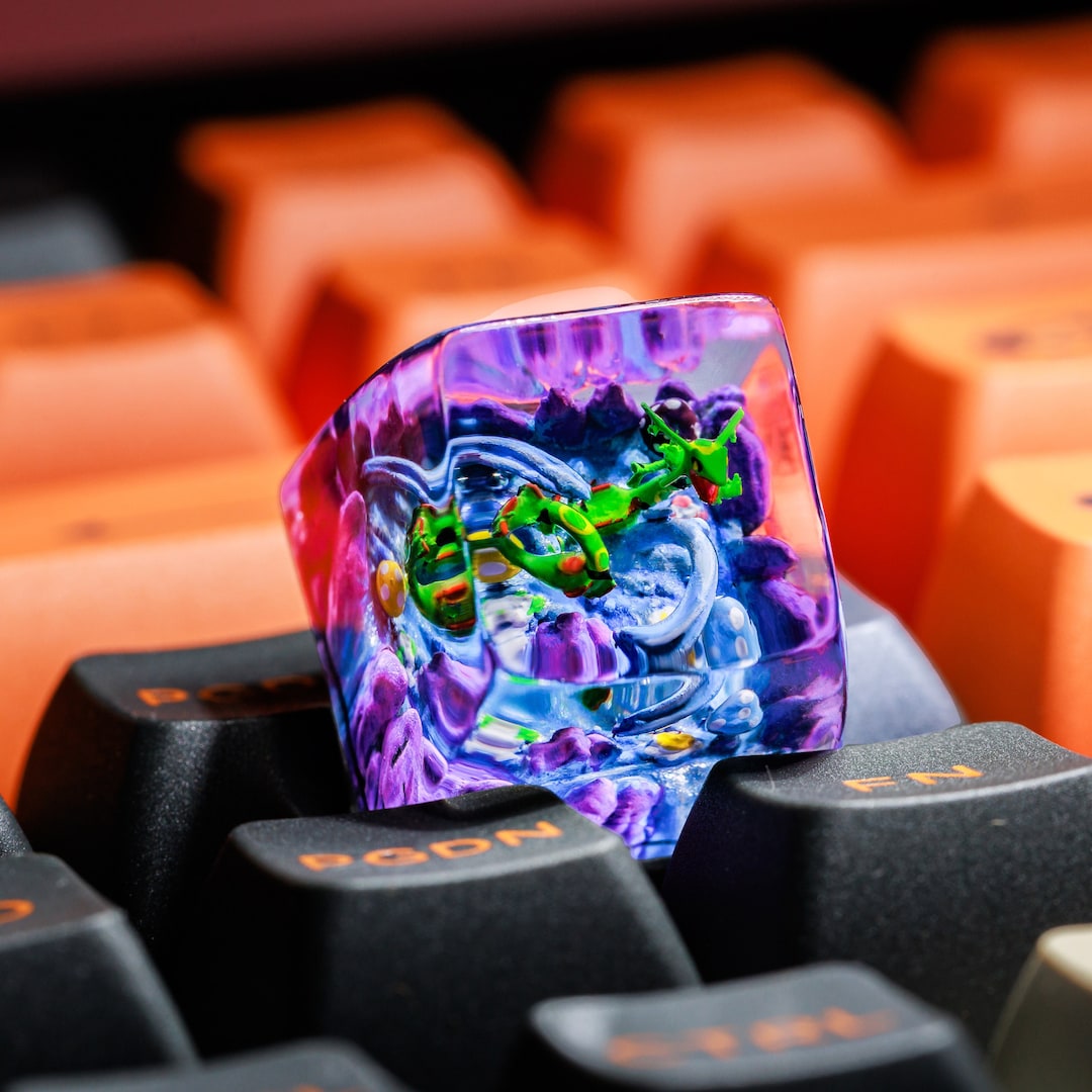 Rayquaza Poke Keycap, Custom Poke Artisan Keycap, Custom ECS Resin ...