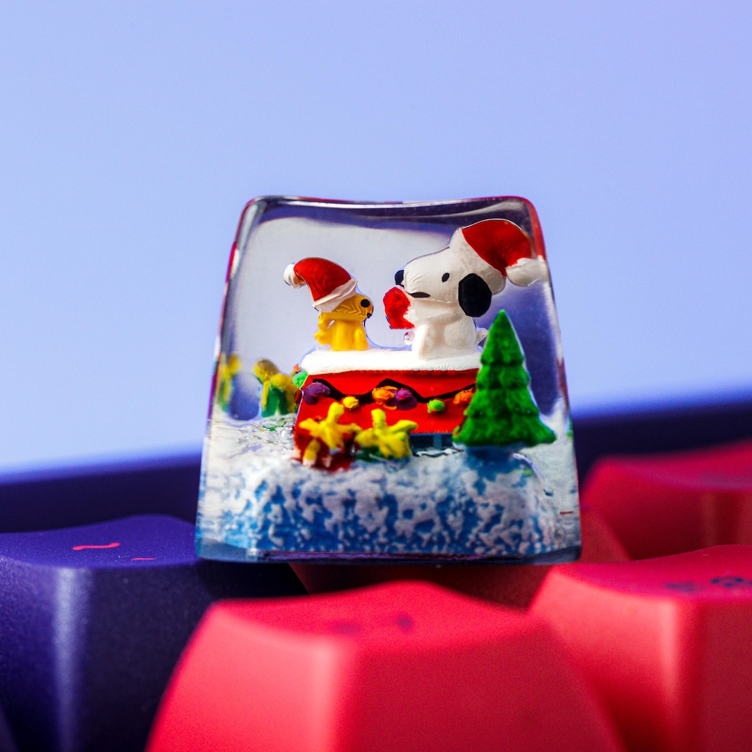 Snoopy Artisan Keycap, Christmas Snoopy Keycap, Christmas Artisan ...