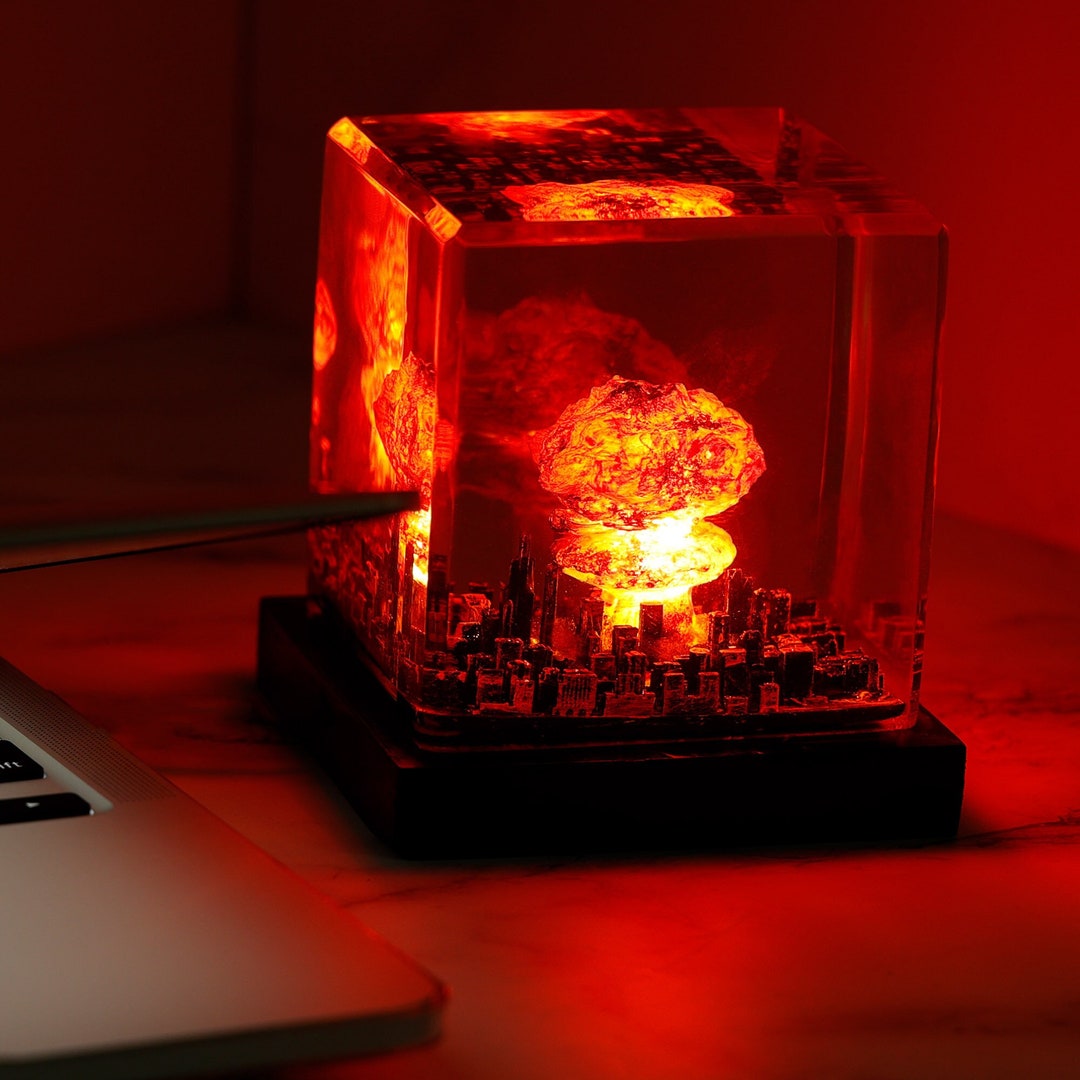 Custom Explosion Bomb Resin Lamp Atomic Bomb Resin Night Light Diorama ...