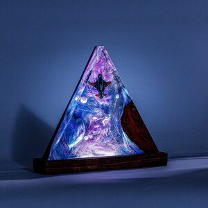 SPACESHIP EPOXY LAMP Spacecraft Custom Resin and Wood Night Light ...