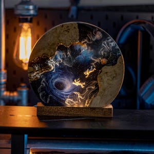 INTERSTELLAR EPOXY LAMP, Spacecraft Custom Night Light,space Galaxy ...