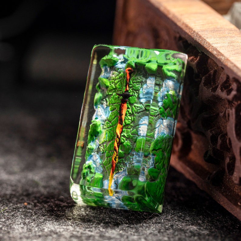 Firelink Coiled Sword Keycap, Greatsword Keycap, Fire Sword Resin ...