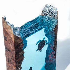 Turtle and Diver Night Light, Turtle Epoxy Night Lights, Epoxy Resin ...