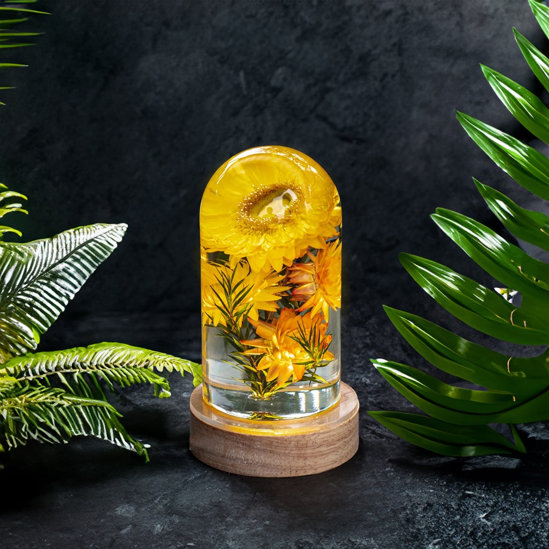 Sunflower Epoxy Lamp, Crystal Daisy Night Lamp, Resin Night Light ...