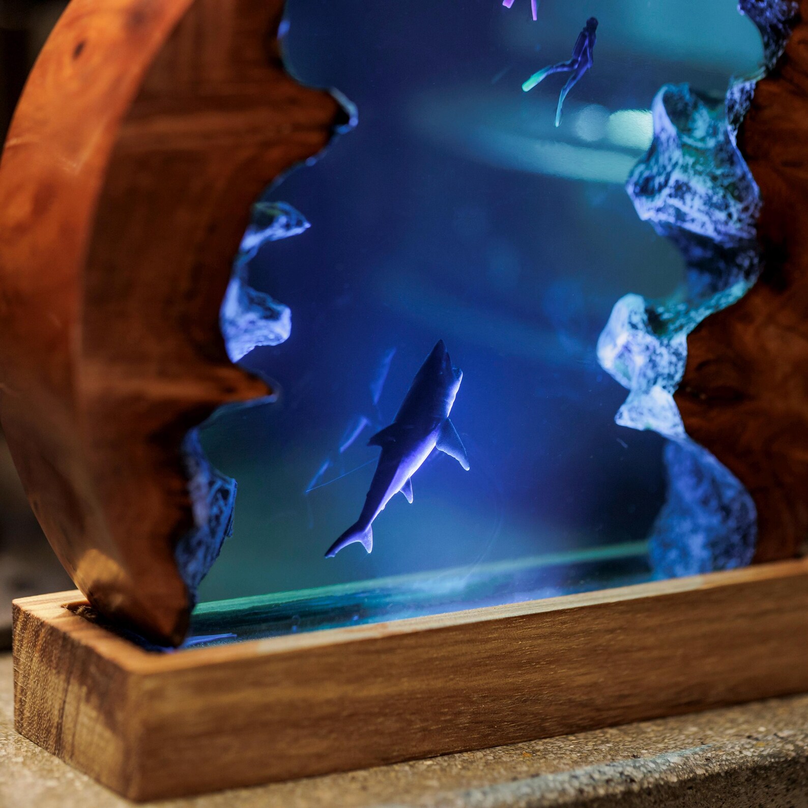 Driver Epoxy Lamp, Scuba Diver Epoxy Resin Night Light, Diving ...
