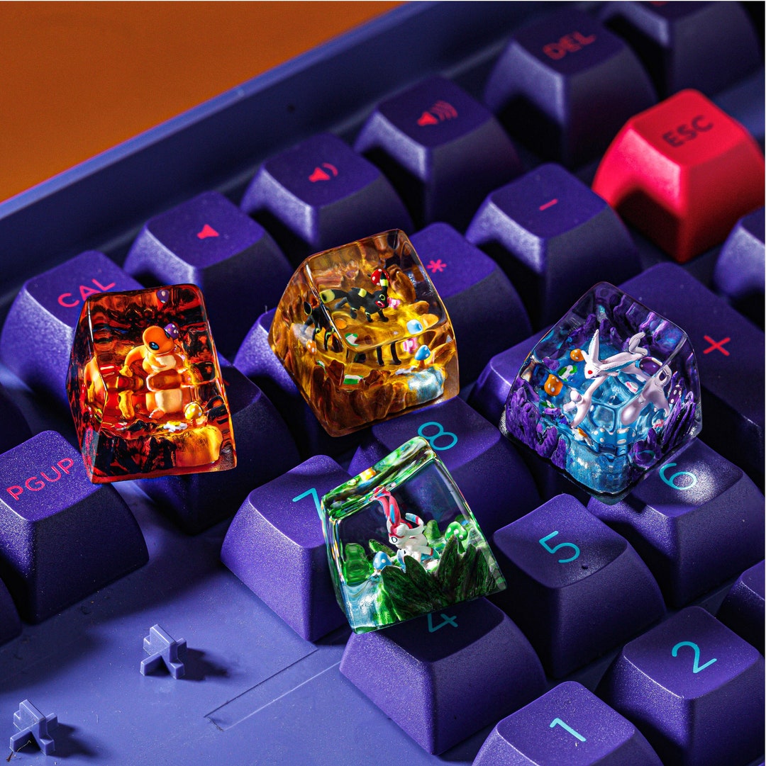 Custom Pokemon Keycap Artisan Pokemon Keycap Eevee Evolution - Etsy