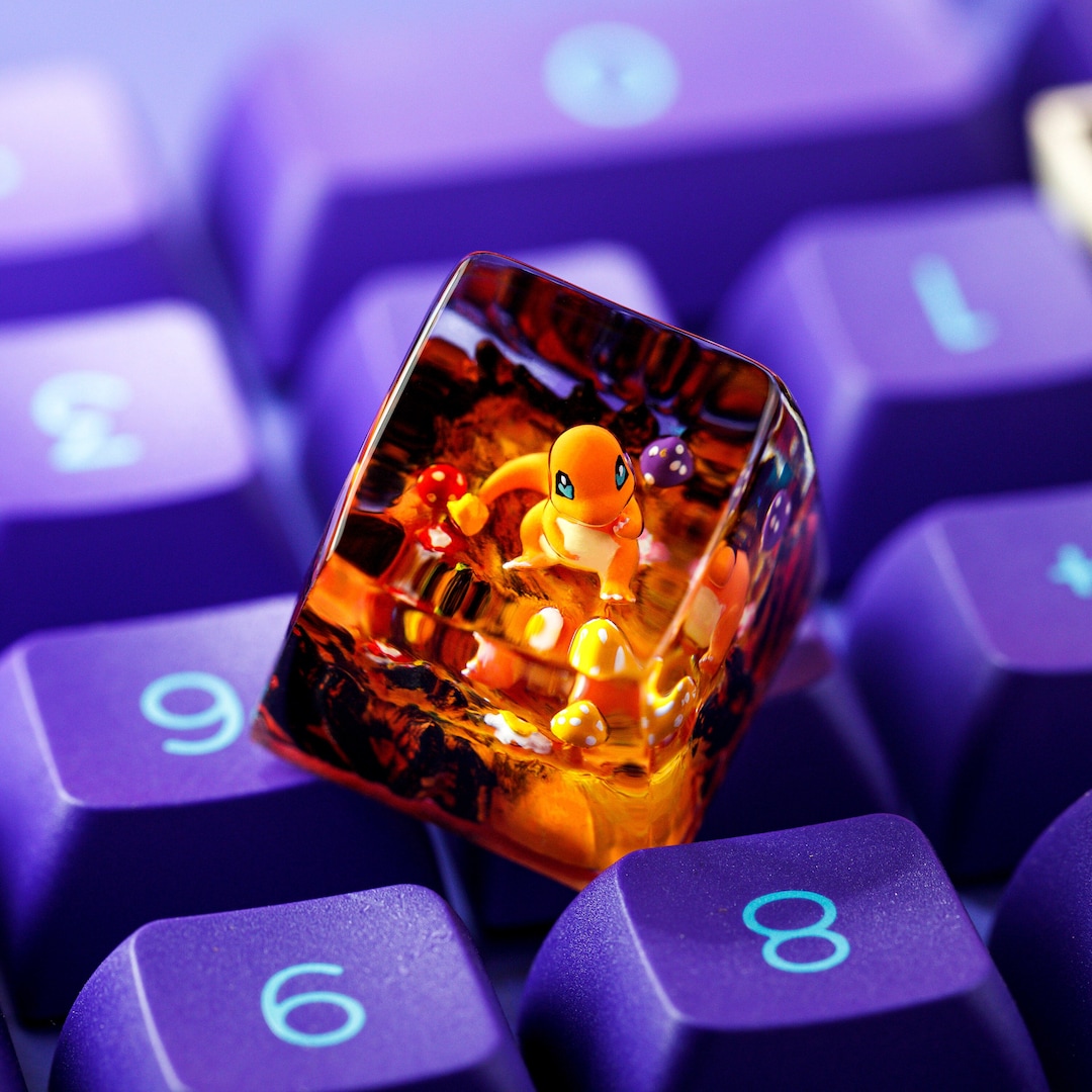 Charmander Poke.mon Artisan Keycap, Custom Poke.mon Keycap, Eevee Evolution Poke.mon Keycap for ...