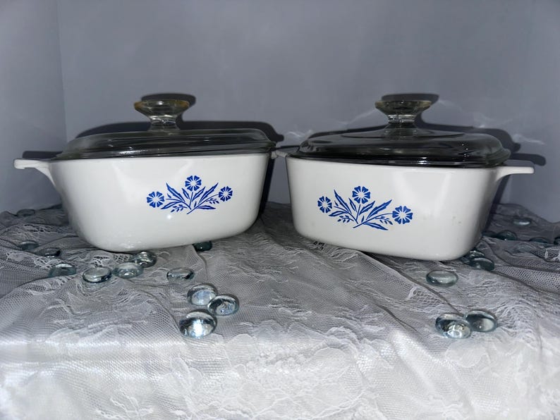 Set of 2 Corningware Blue Corn Flower Baking Dish 1.5 Qt - Etsy