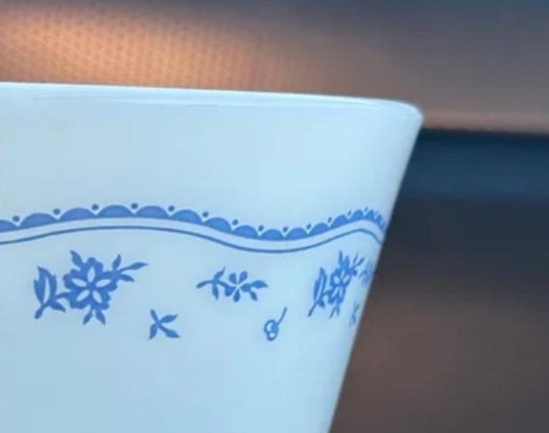 Vintage Pyrex Morning Blue Flowers Cups ~set of 6~ - Etsy