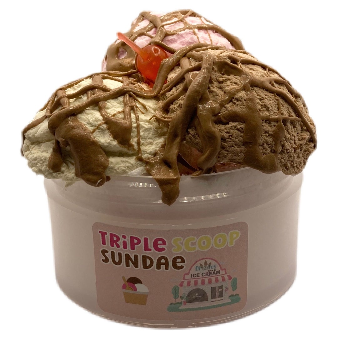 Triple Scoop Sundae Ice Cream Slime DIY Cloud Cream Slime - Etsy