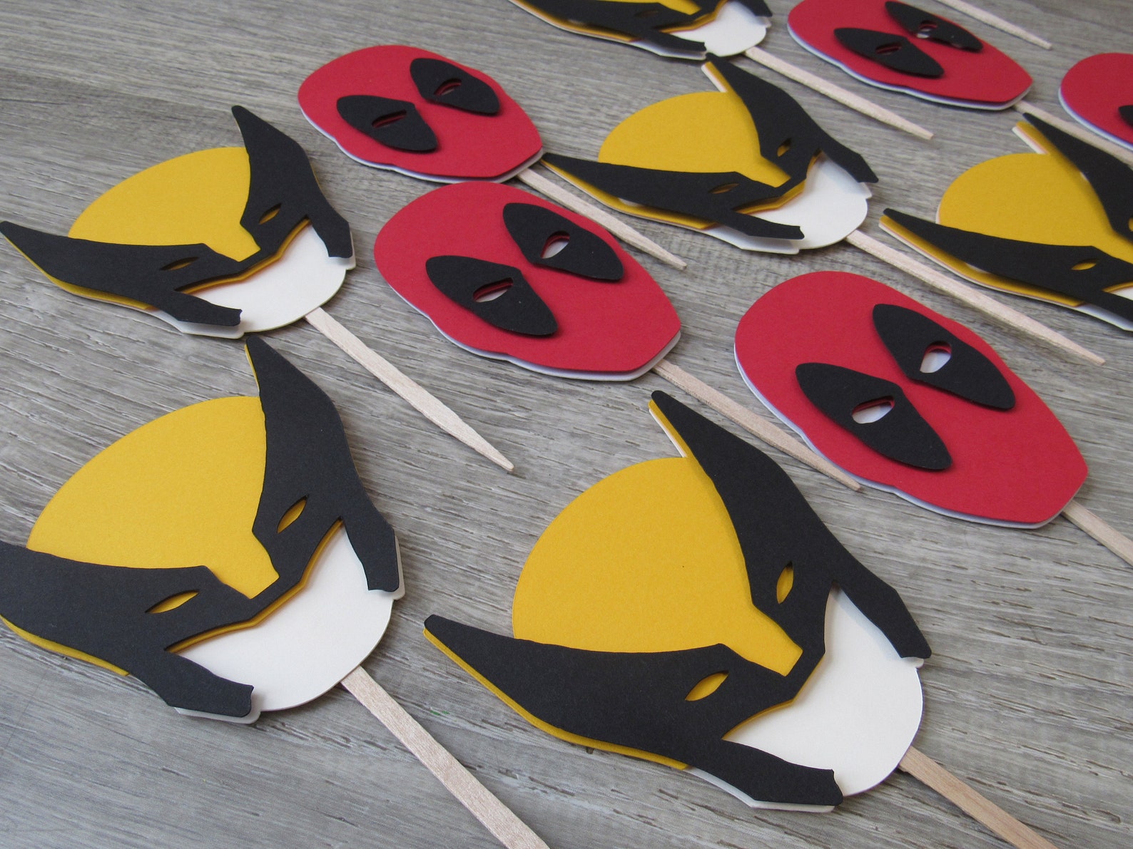 Deadpool Vs Wolverine Cupcake Toppers: Superhero Party Theme (set of 12 ...
