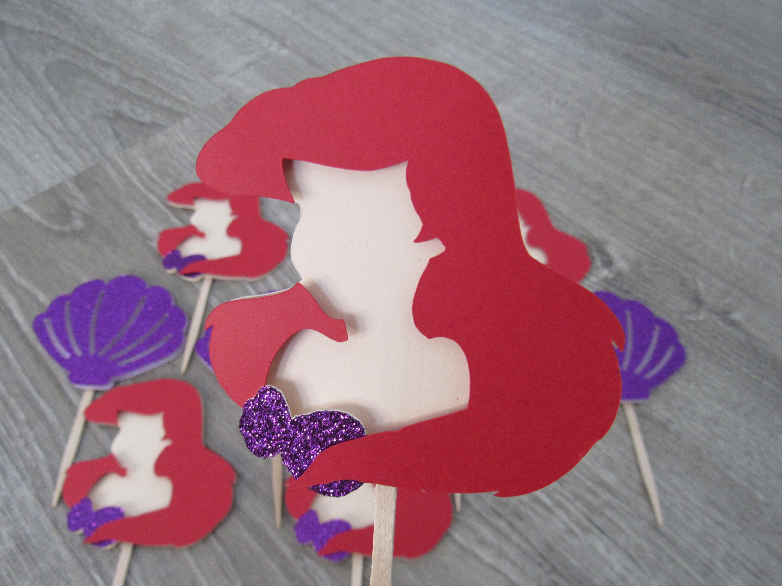 Princess Ariel Cupcake Toppers Princess Ariel Birthday - Etsy
